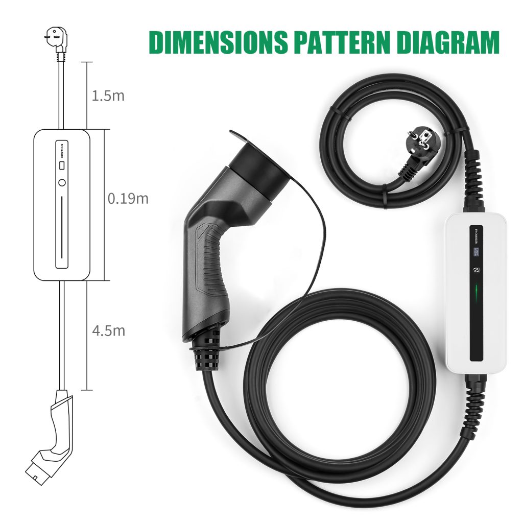 EV Charger Portable EV Charging Box Cable 10/16A Switchable Current ...